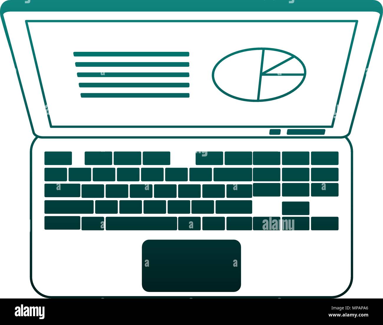 Statistics on computer screen blue lines Stock Vector Image & Art - Alamy