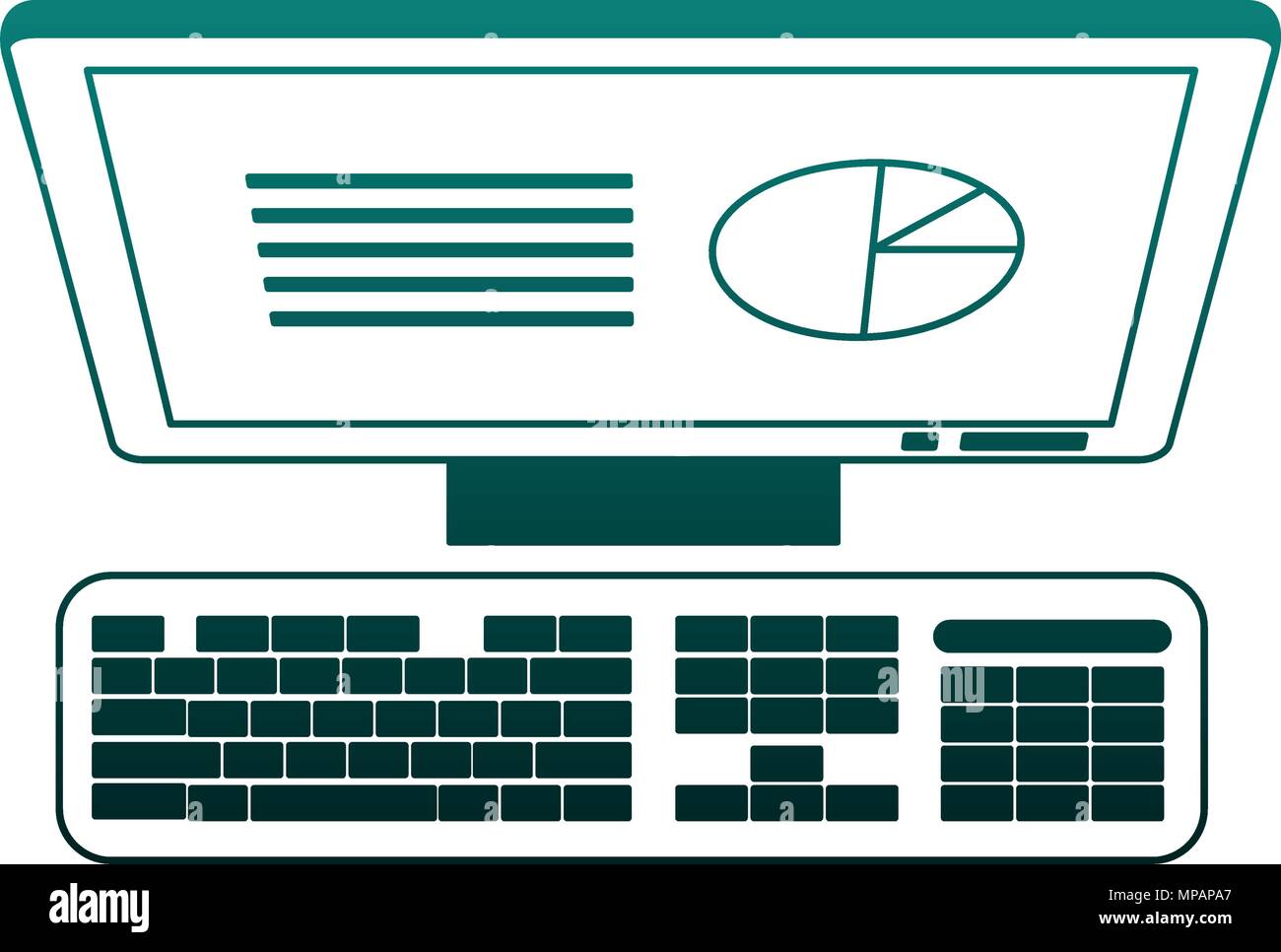 Statistics on computer screen blue lines Stock Vector Image & Art - Alamy