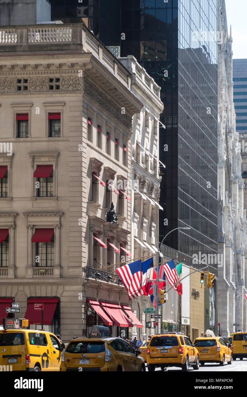 The Cartier Mansion and St. Patrick's Cathedral Spires are on Fifth ...
