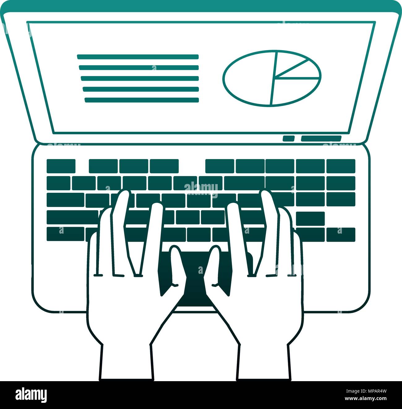 Statistics on computer screen blue lines Stock Vector Image & Art - Alamy
