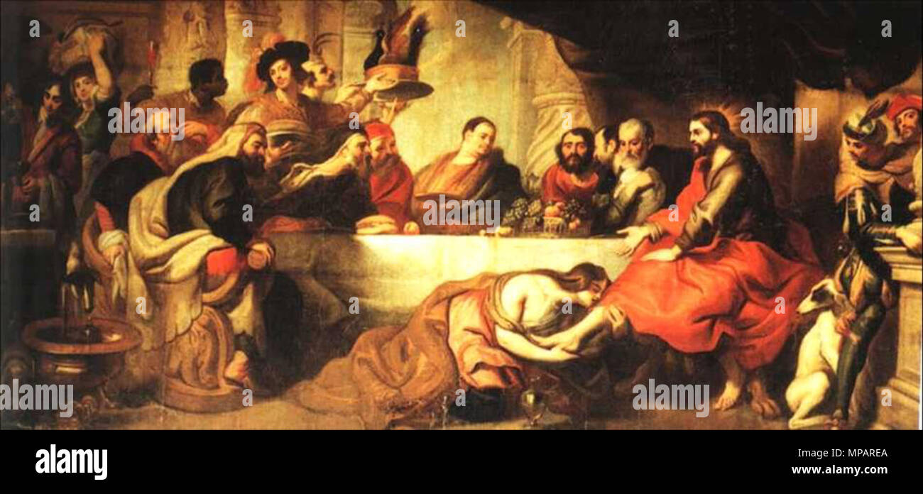 La Magdalena ungiendo los pies a Cristo, o Cena en casa de Leví circa ...