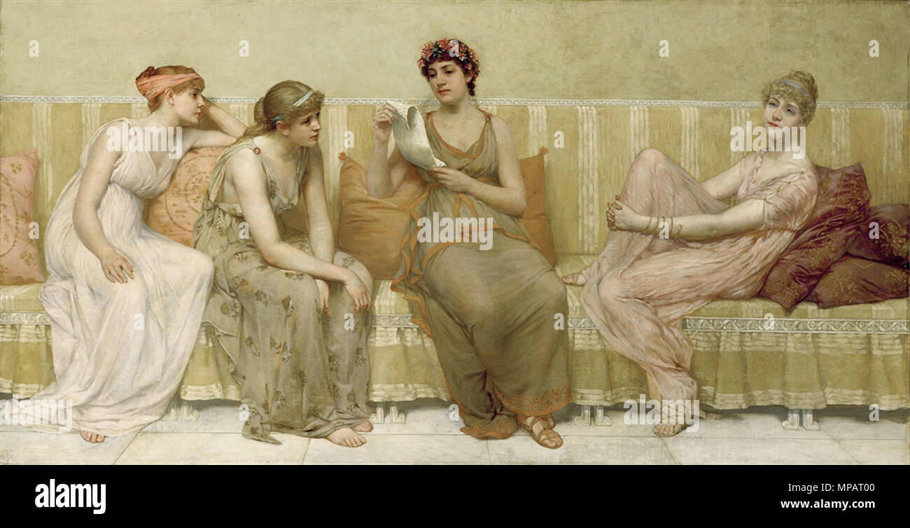 Reading the Story of Oenone circa 1883. 894 Millet Fracis David Reading ...