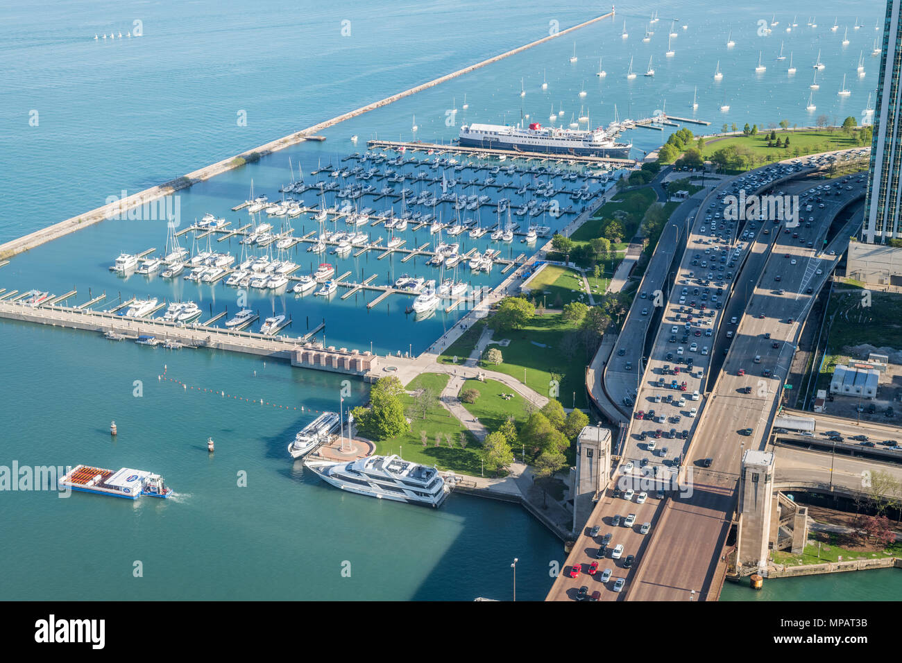 Aerial view of Lake Shore Drive Stock Photo - Alamy