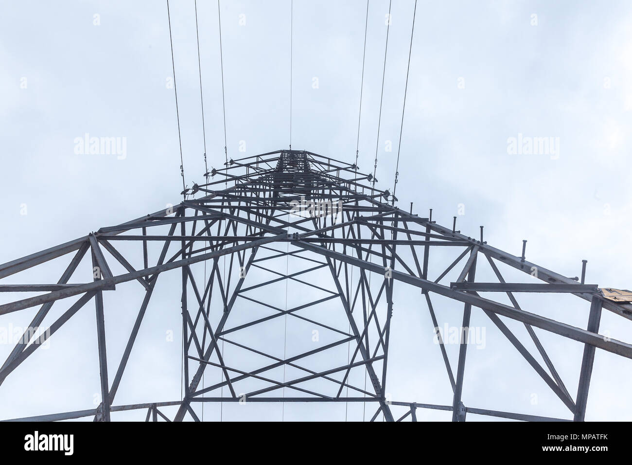 High voltage AC transmission tower Stock Photo - Alamy