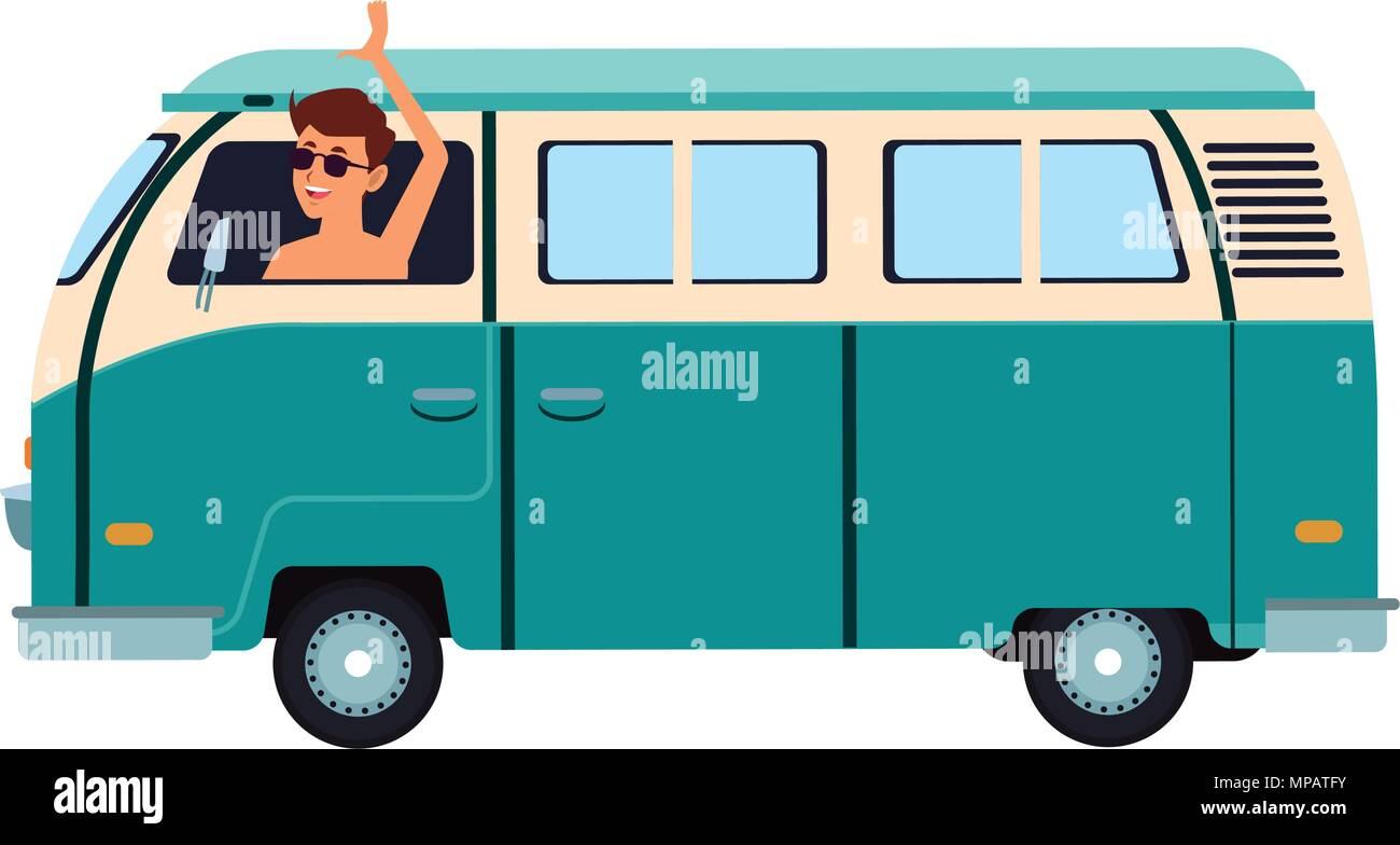 Retro van cartoon Stock Vector Image & Art - Alamy