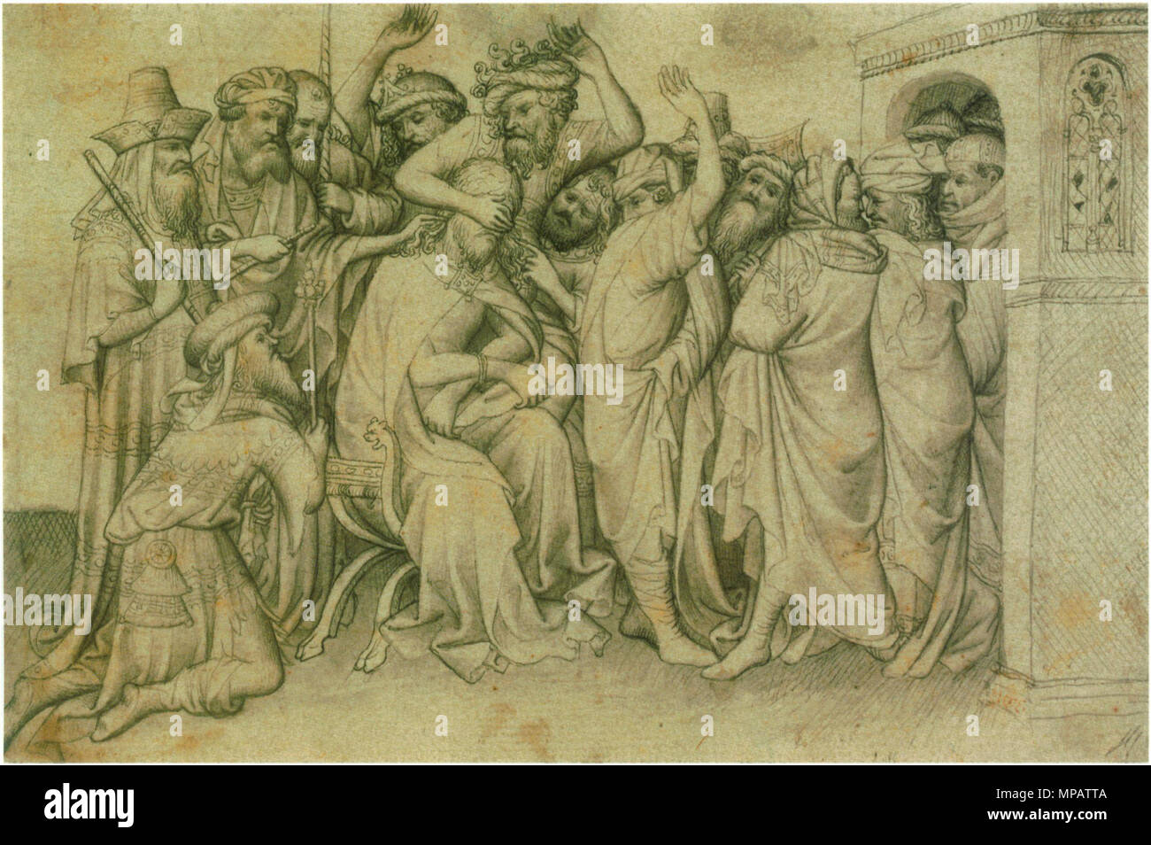 English: The mocking of Christ Français : Dérision du Christ circa 1400 ...