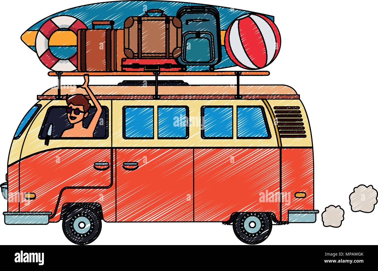 Old man driving old truck Stock Vector Images - Alamy