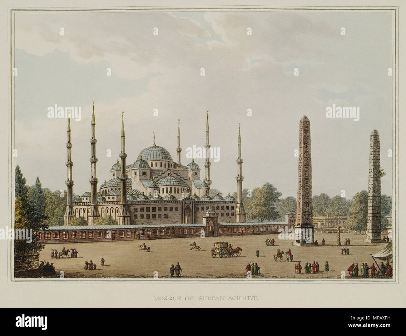 . English: 'The mosque of Sultan Ahmed I and the Hippodrome of ...