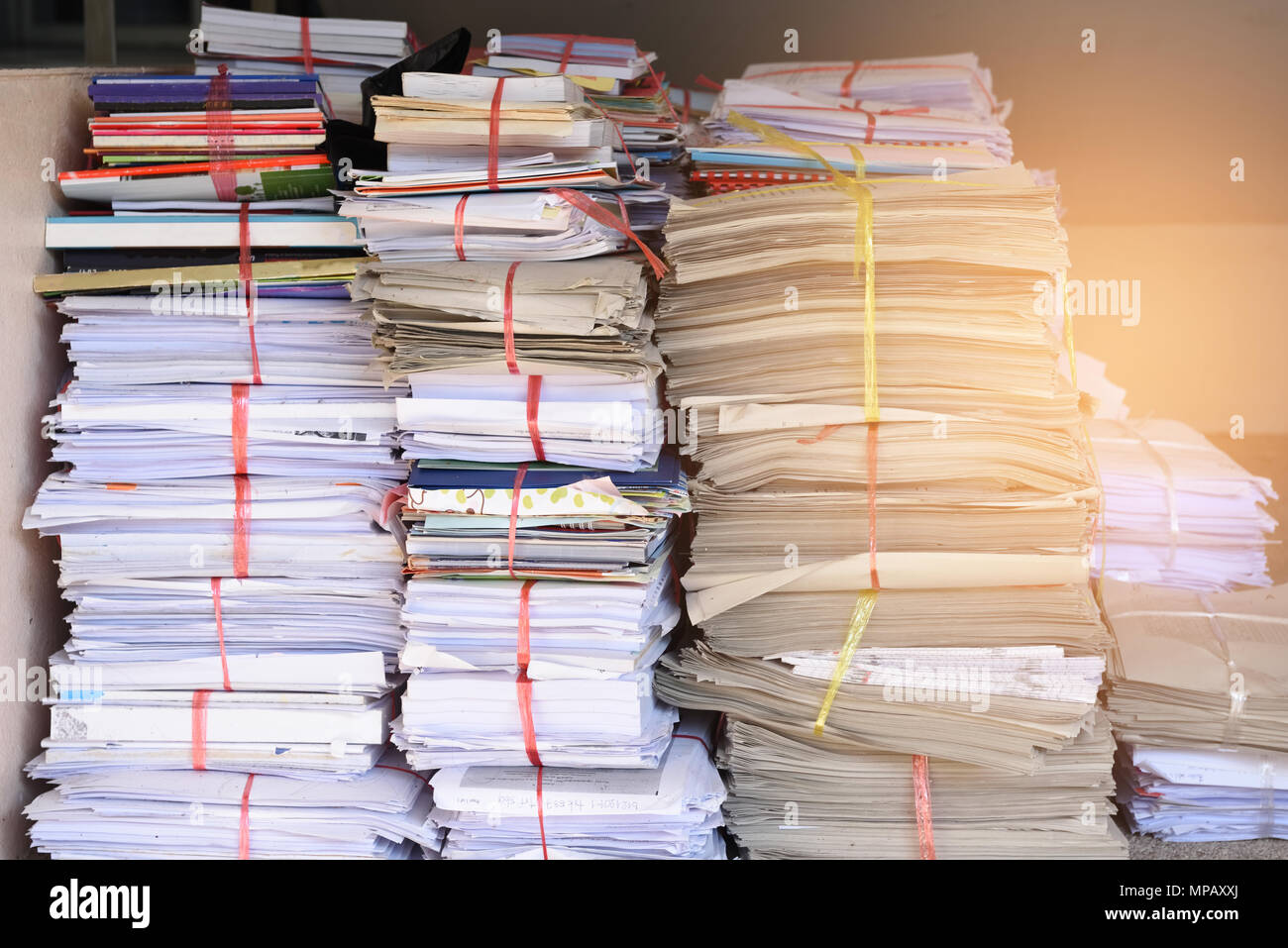 Stacked document paper To recycle and reuse Stock Photo - Alamy