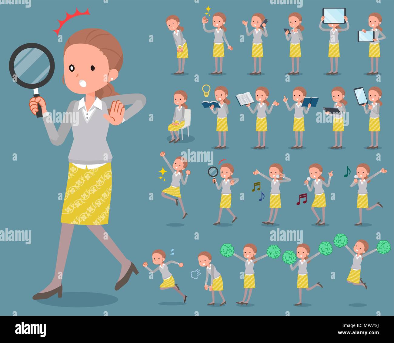 flat type Behind knot hair women 2 Stock Vector Image & Art - Alamy