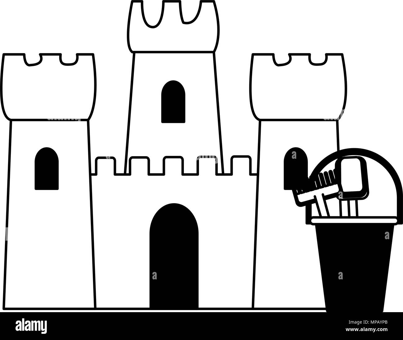 Sandcastle Clipart Black And White