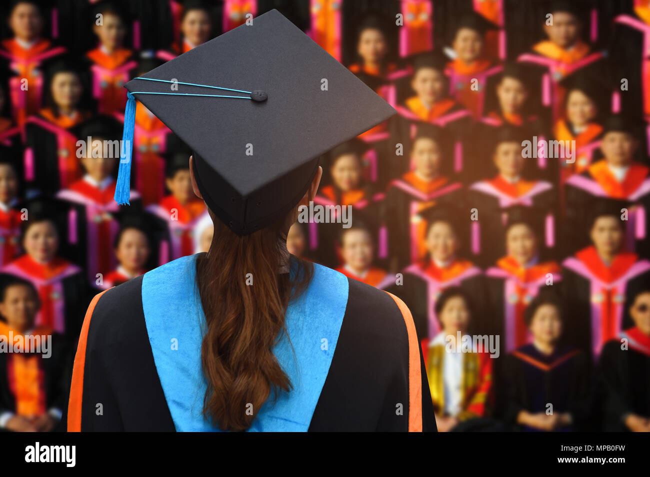 Back view of university graduates Stock Photo - Alamy