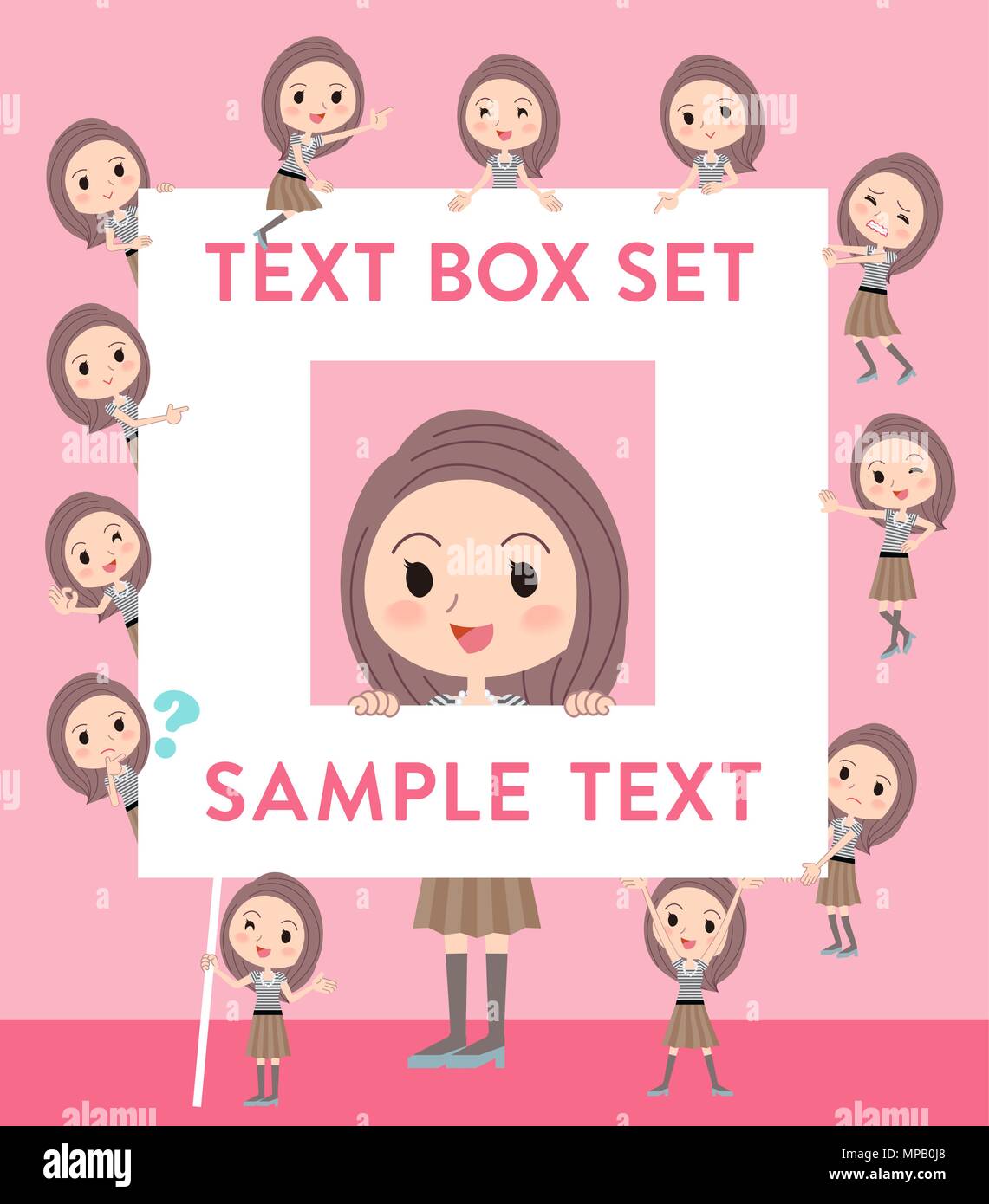 Back young woman long Stock Vector Images - Alamy