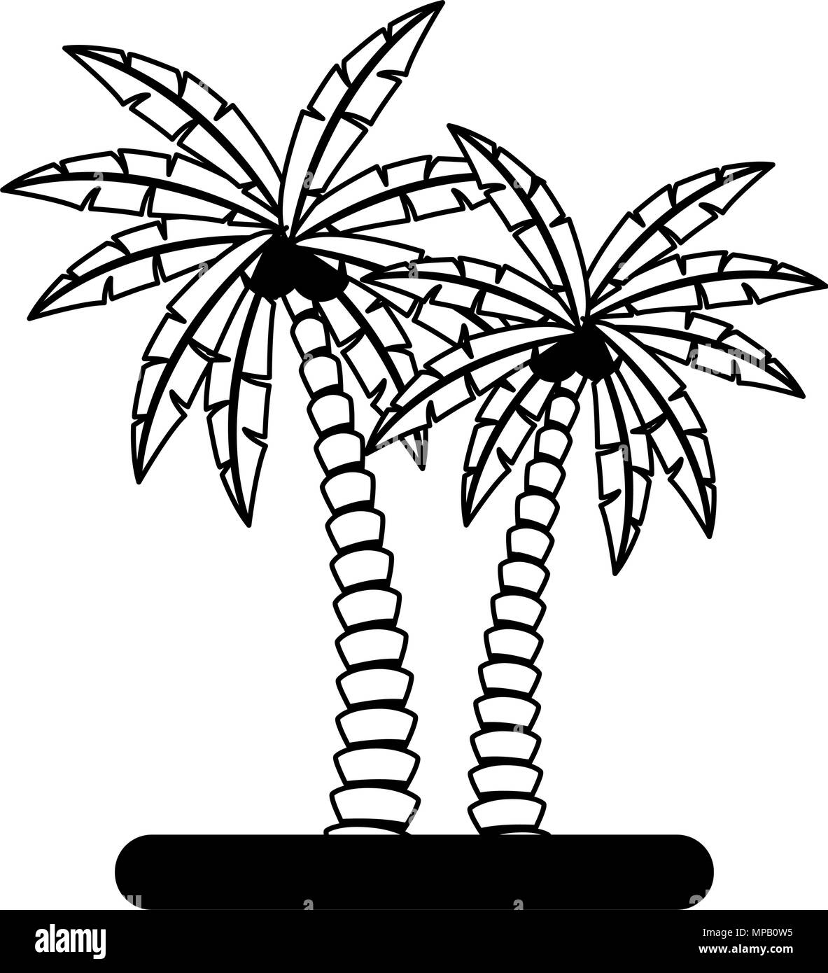 Palm trees in sunny Stock Vector Images - Alamy