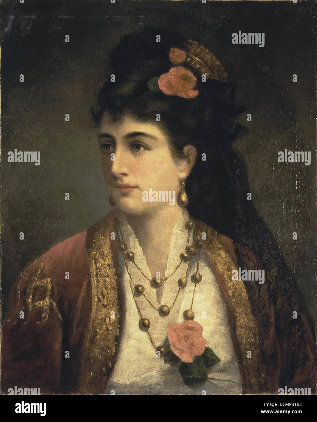 Portrait of Natalia Obrenovich, Queen of Serbia between 1875 and 1878 ...