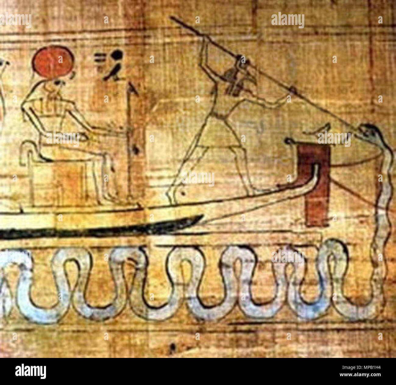 . English: Set killing the demon snake Apep . An unknown workman 1112 ...