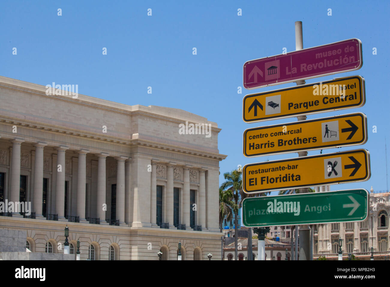 Directional signs in Old Havana Cuba Stock Photo - Alamy