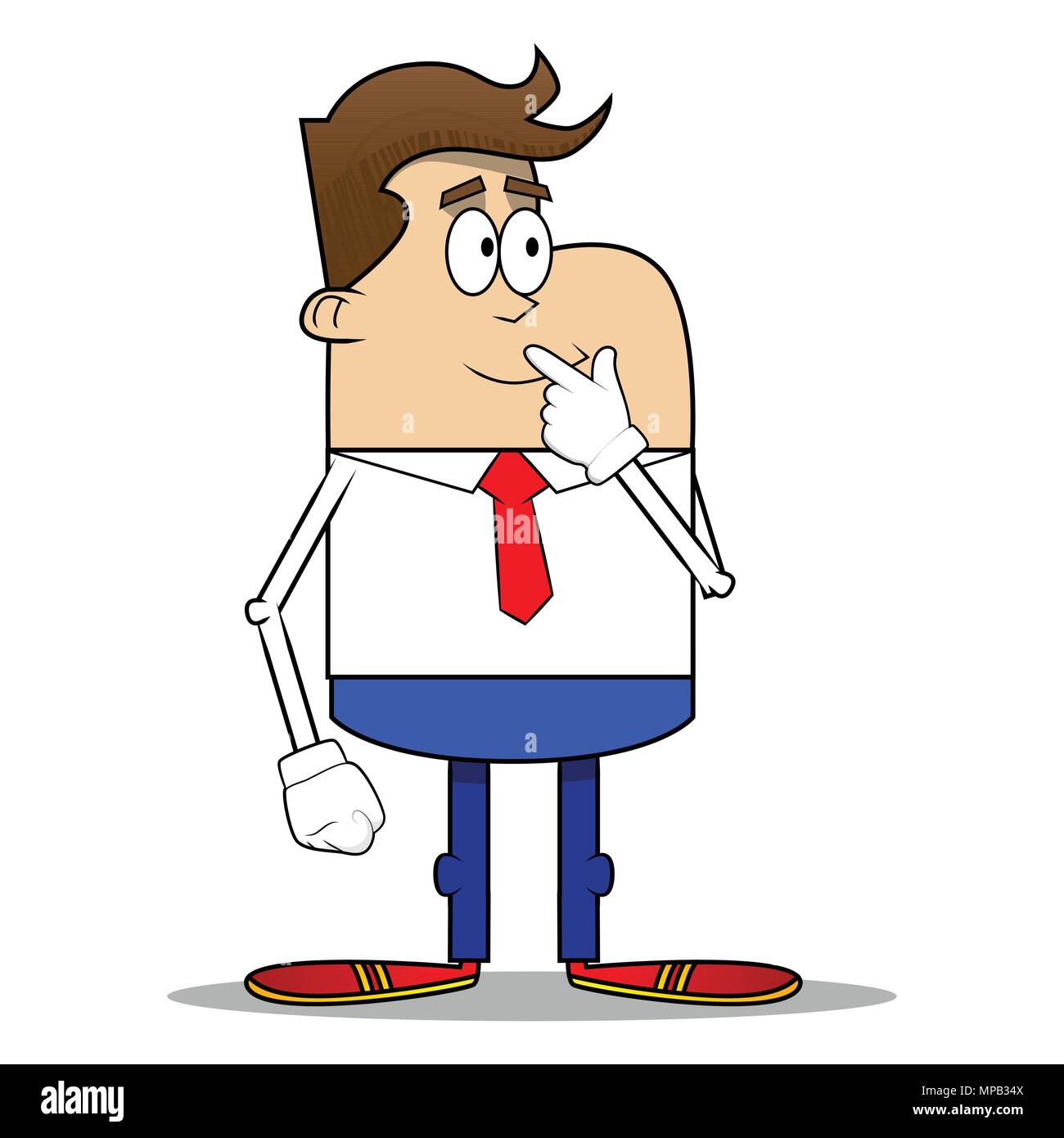 Finger Over Mouth Cartoon