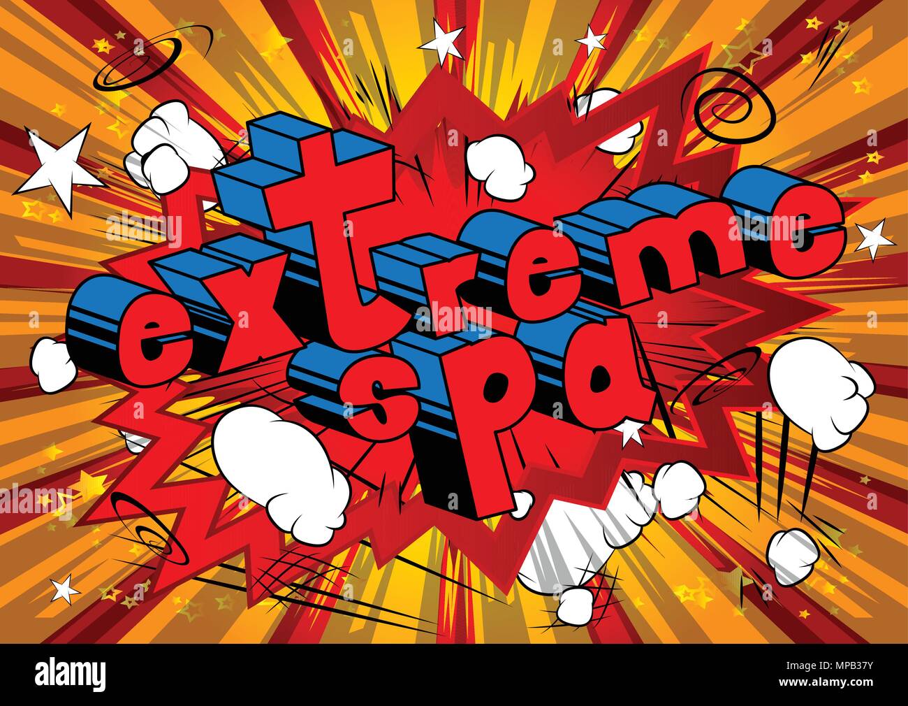 Extreme Spa - Comic book style phrase on abstract background Stock ...