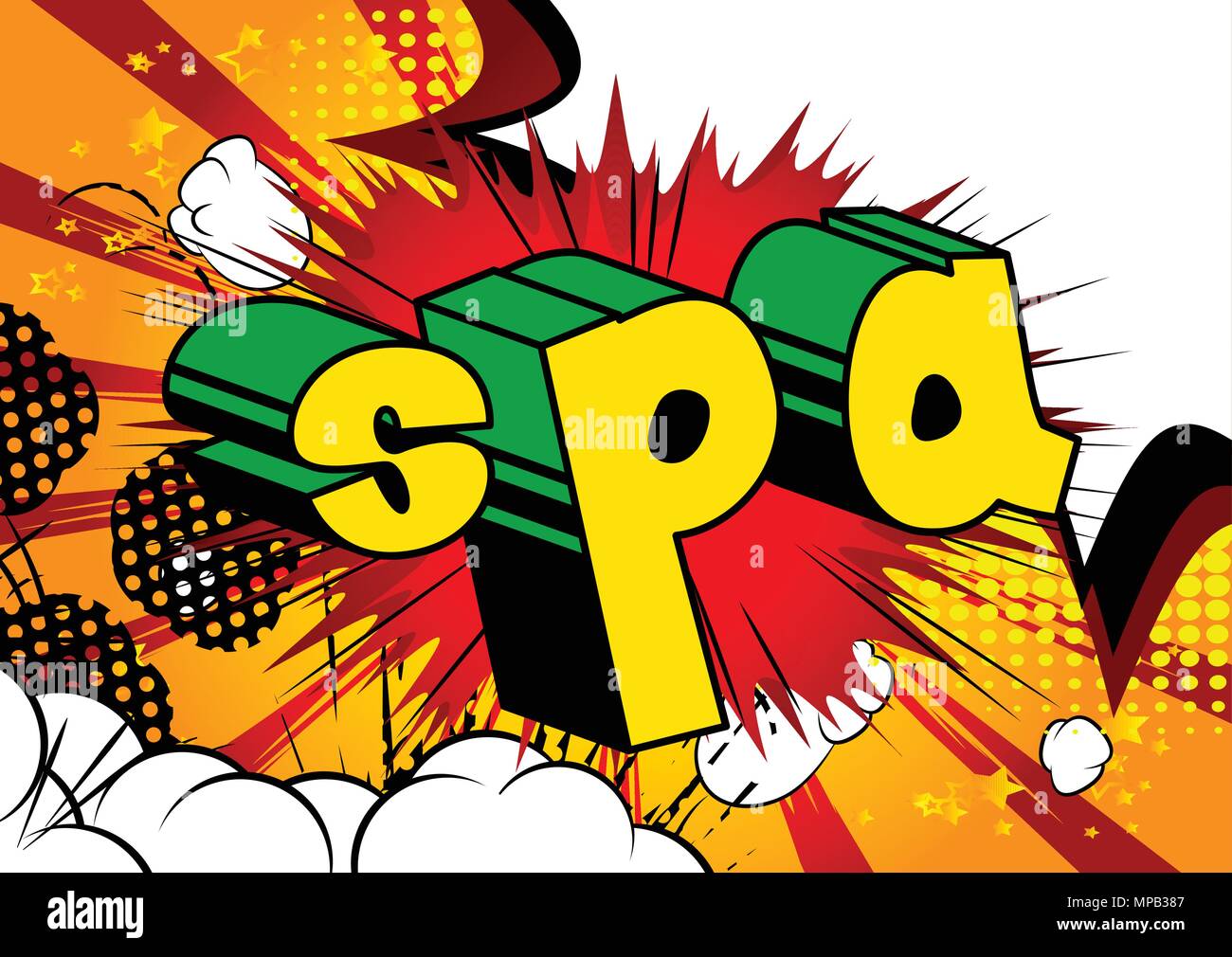 Spa - Comic book style phrase on abstract background Stock Vector Image ...