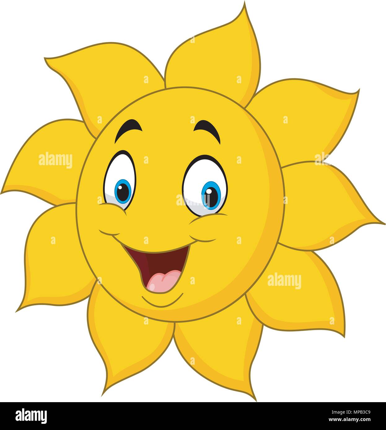 Cartoon sun isolated on white background Stock Vector Image & Art - Alamy