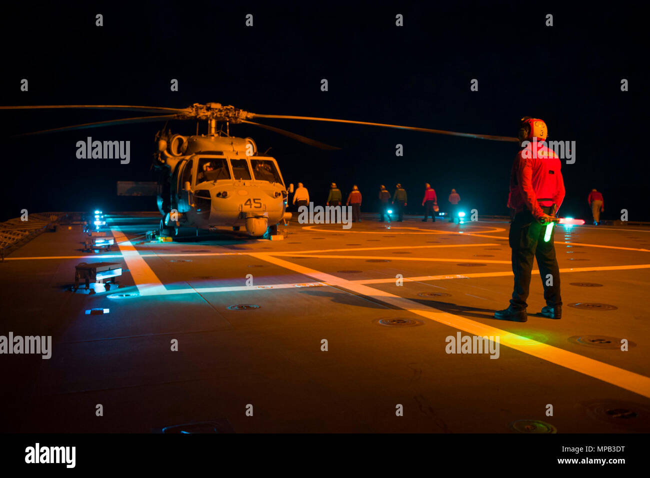 170408-N-WV703-287 SOUTH CHINA SEA (April 8, 2017) Sailor conduct a ...