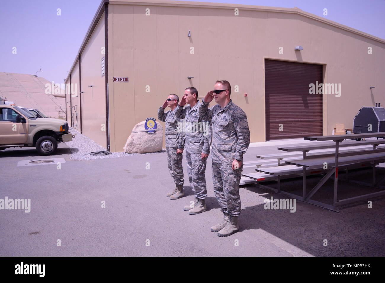 U.S. Air Force Colonel Webb (left), Chief Master Sergeant Austin ...