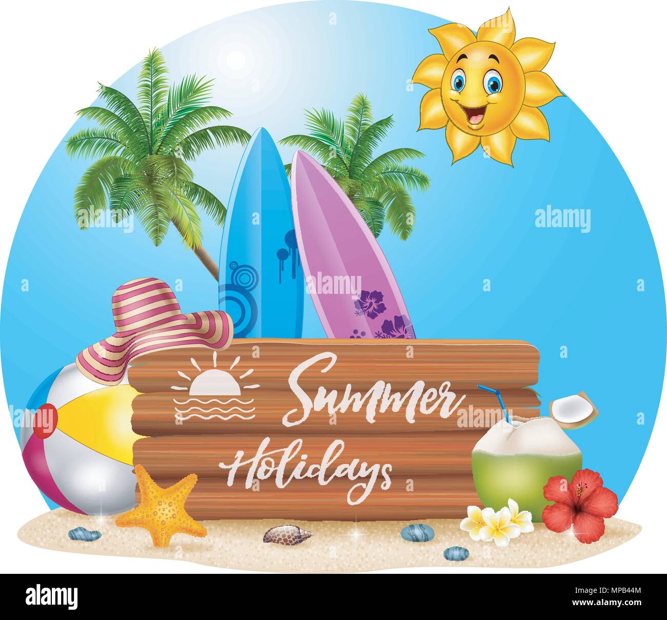 Sunbath beach Stock Vector Images - Alamy