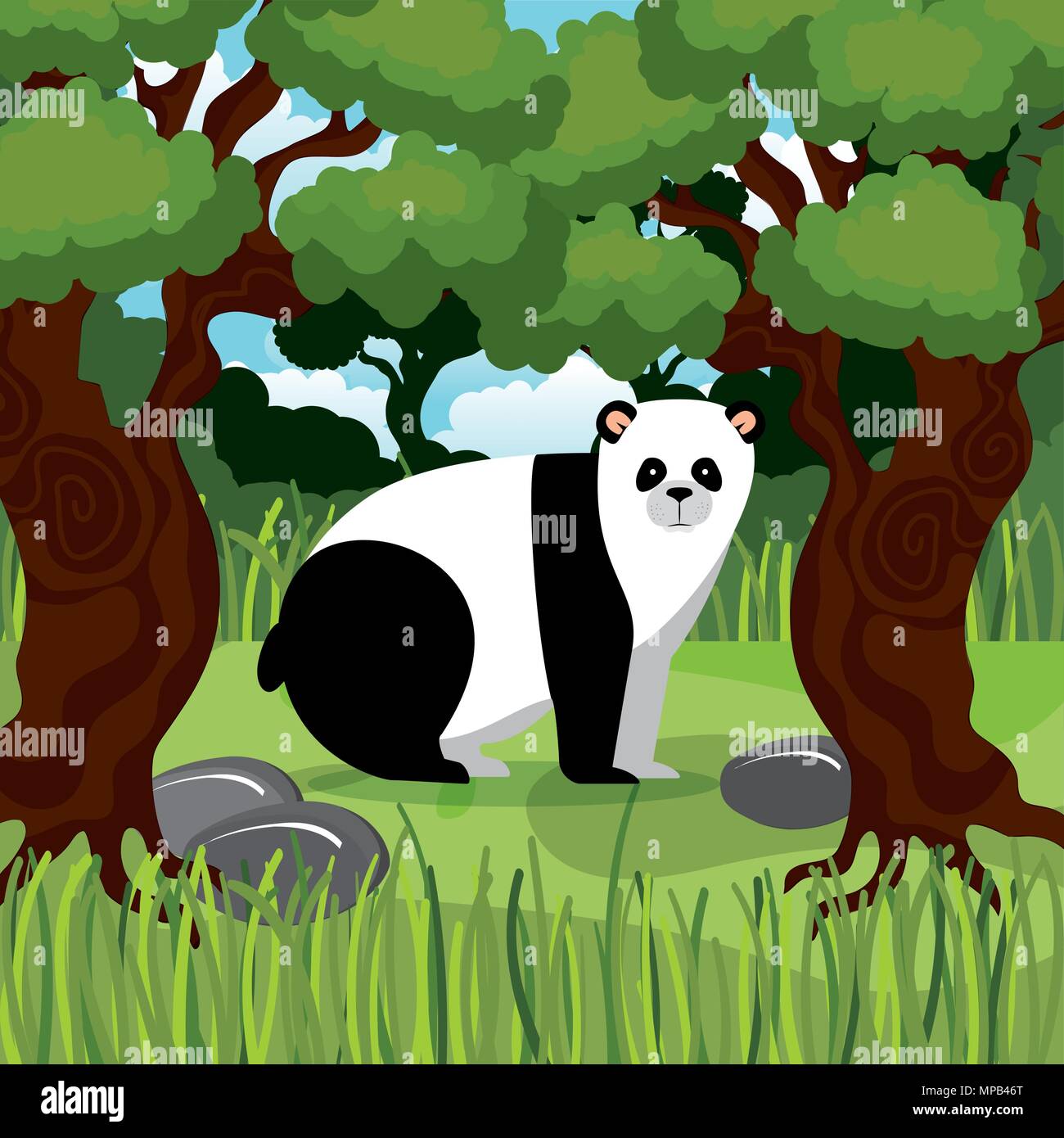 Bear in wilderness Stock Vector Images - Alamy