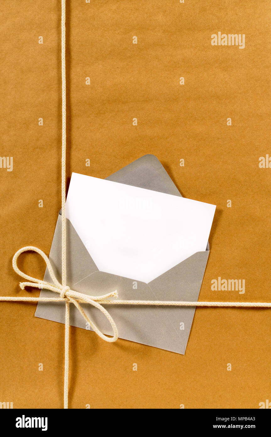 Brown Paper Parcel Post Label Tied High Resolution Stock Photography ...