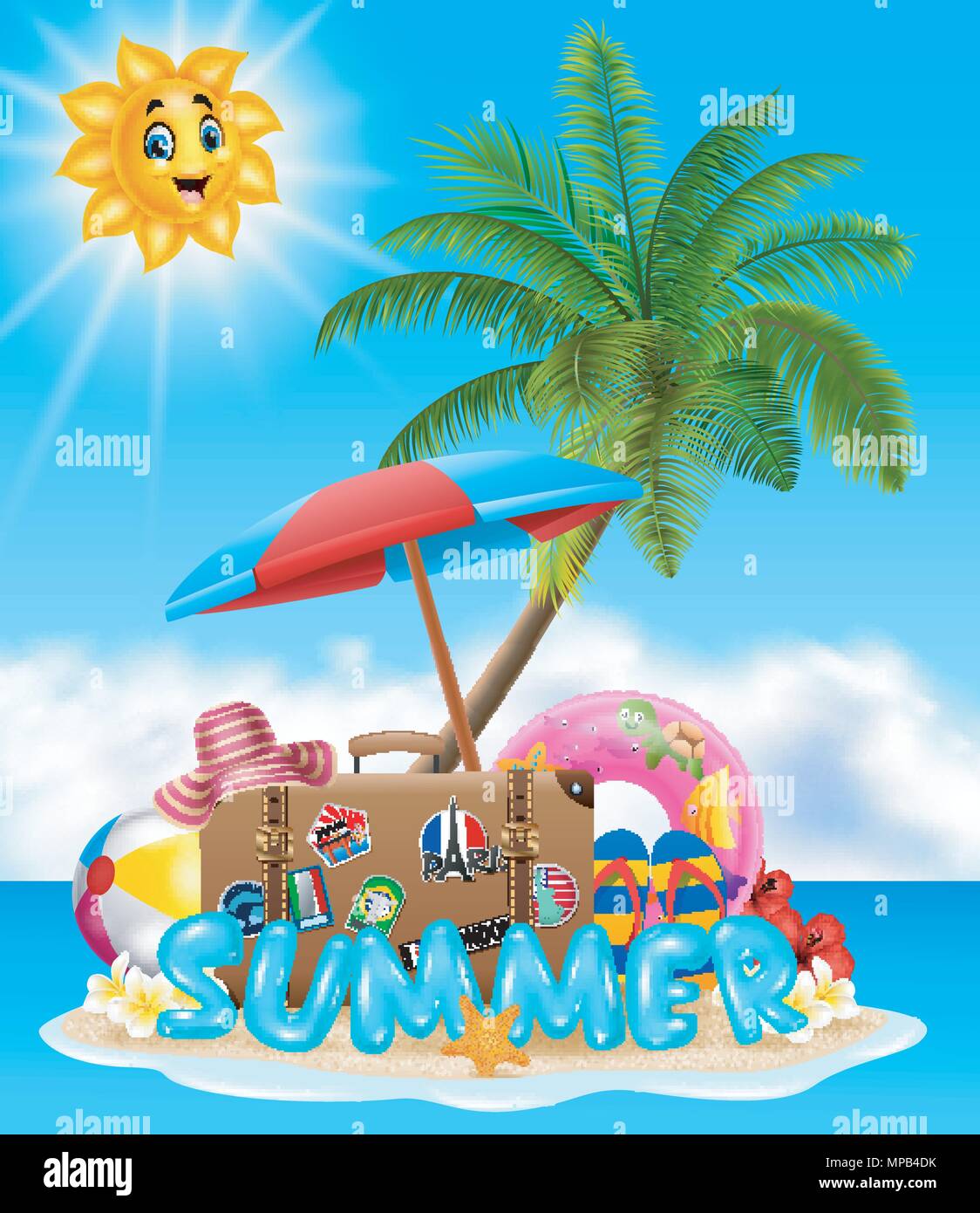Summer vacation background Stock Vector Image & Art - Alamy