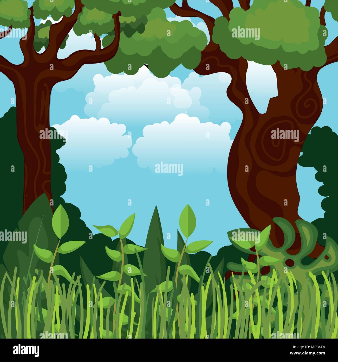 rainforest jungle natural scene Stock Vector Image & Art - Alamy