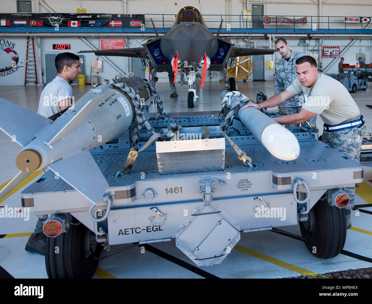The 33rd Aircraft Maintenance Squadron’s Airmen perform checks on a ...