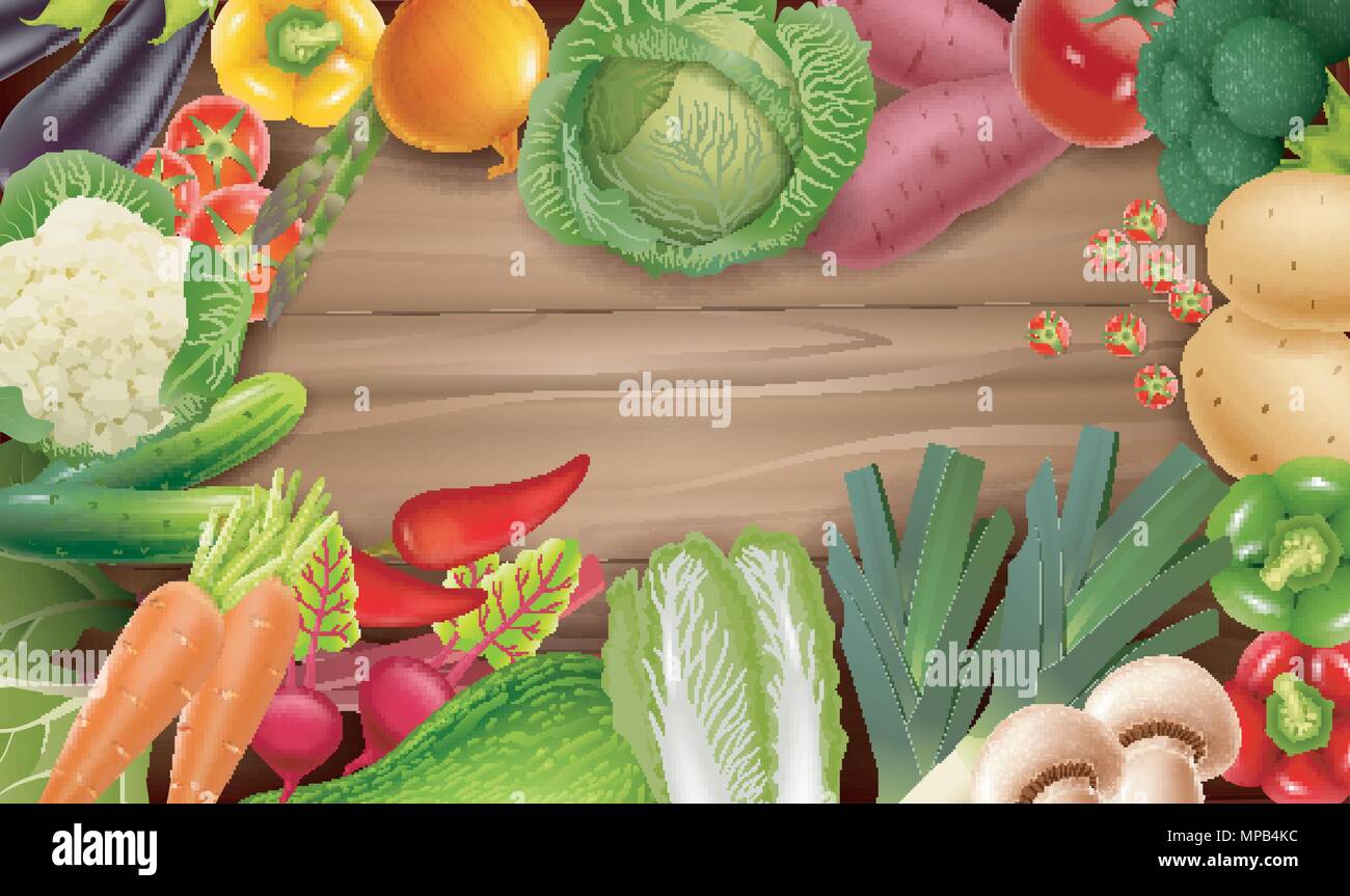 Vegetables market cauliflower broccoli Stock Vector Images - Alamy