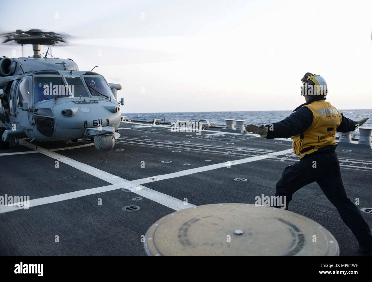 170408-N-FO714-029 PACIFIC OCEAN (April 8, 2017) Boatswain's Mate 2nd Class Mark Deguzman, from ...