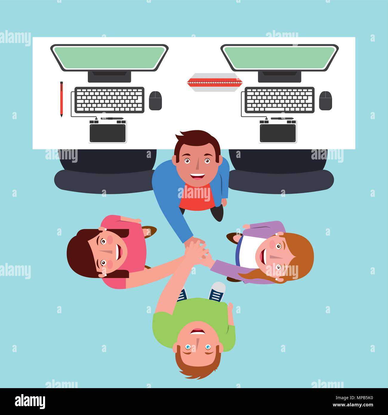 Creative work portrait young Stock Vector Images - Alamy