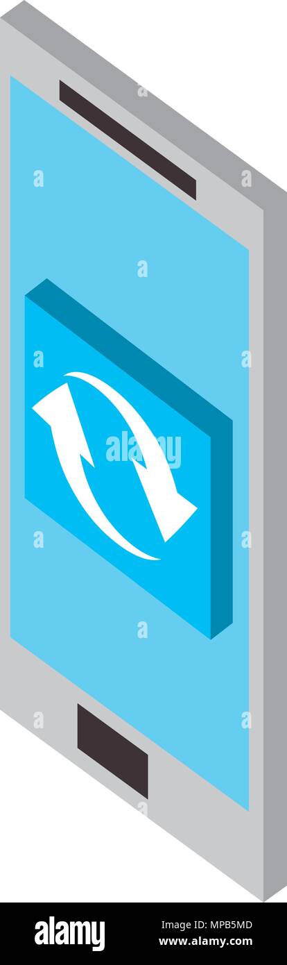 smartphone reload arrows button web isometric Stock Vector Image & Art ...