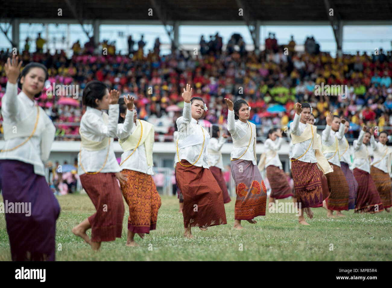 traditional thai Dance at the traditional Elephant Round Up Festival in ...