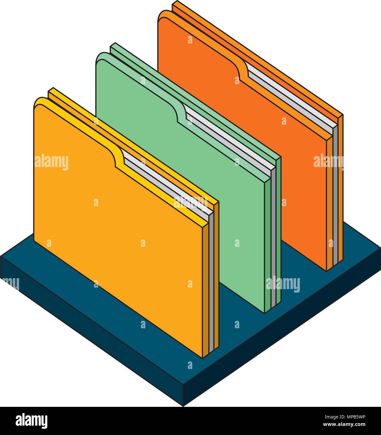 folder file document archive on shelf isometric Stock Vector Image ...