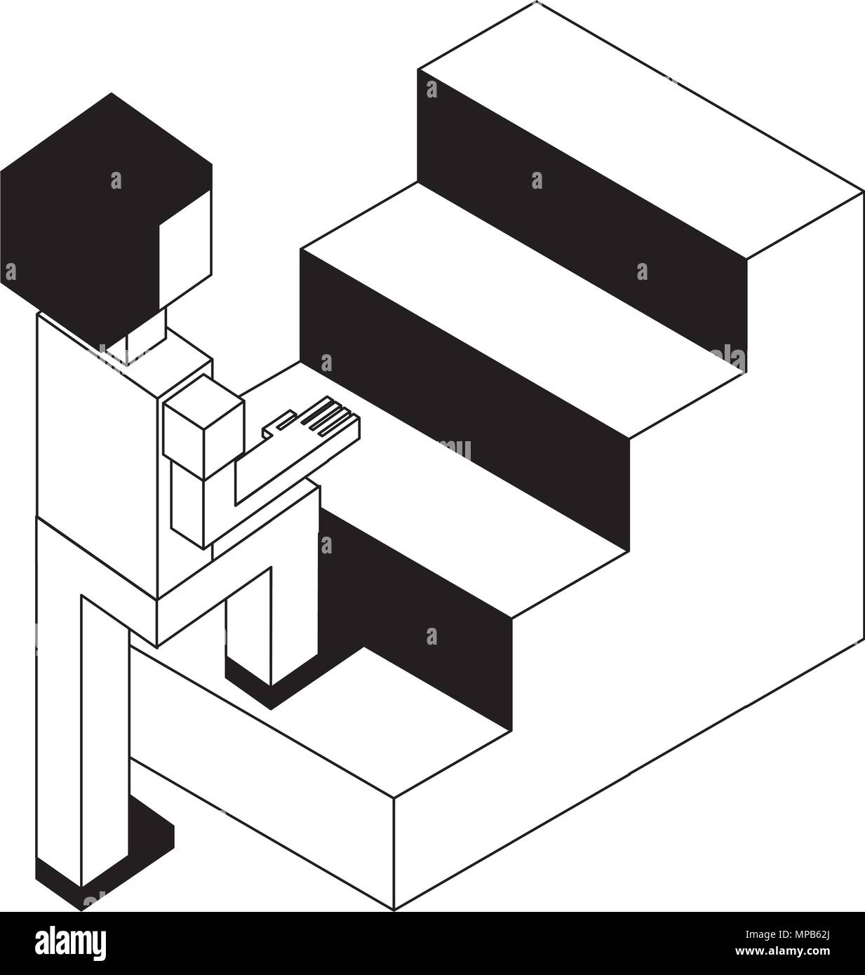Step ladder isometric flat vector hi-res stock photography and images ...