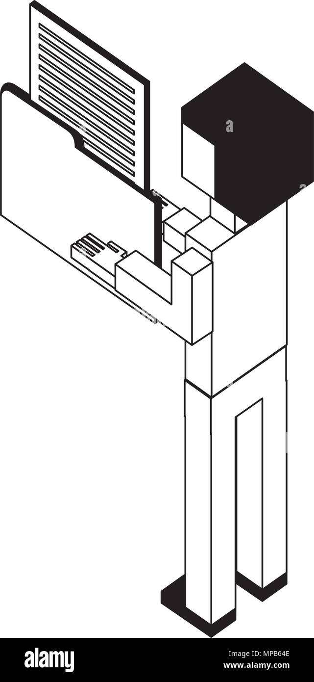 Back view worker holding Stock Vector Images - Alamy