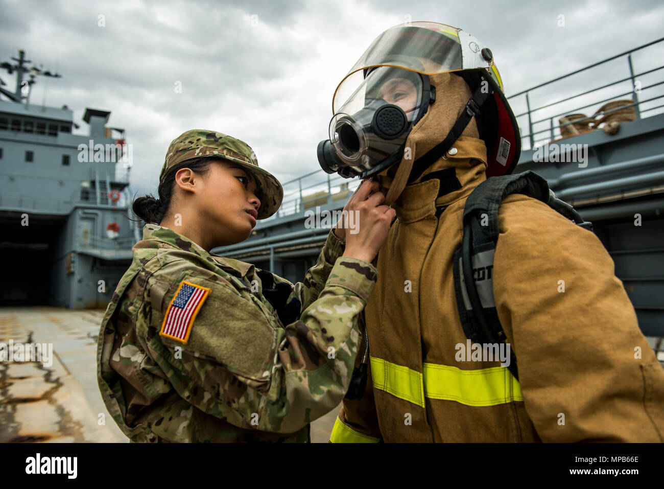 Spc. Angelina Utanes, a U.S. Army Reserve watercraft operator Soldier ...