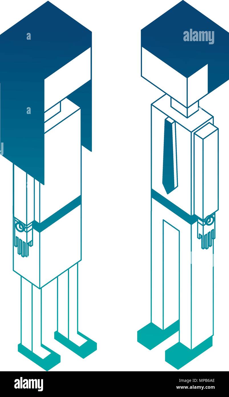 people standing characters cartoon isometric Stock Vector Image & Art ...