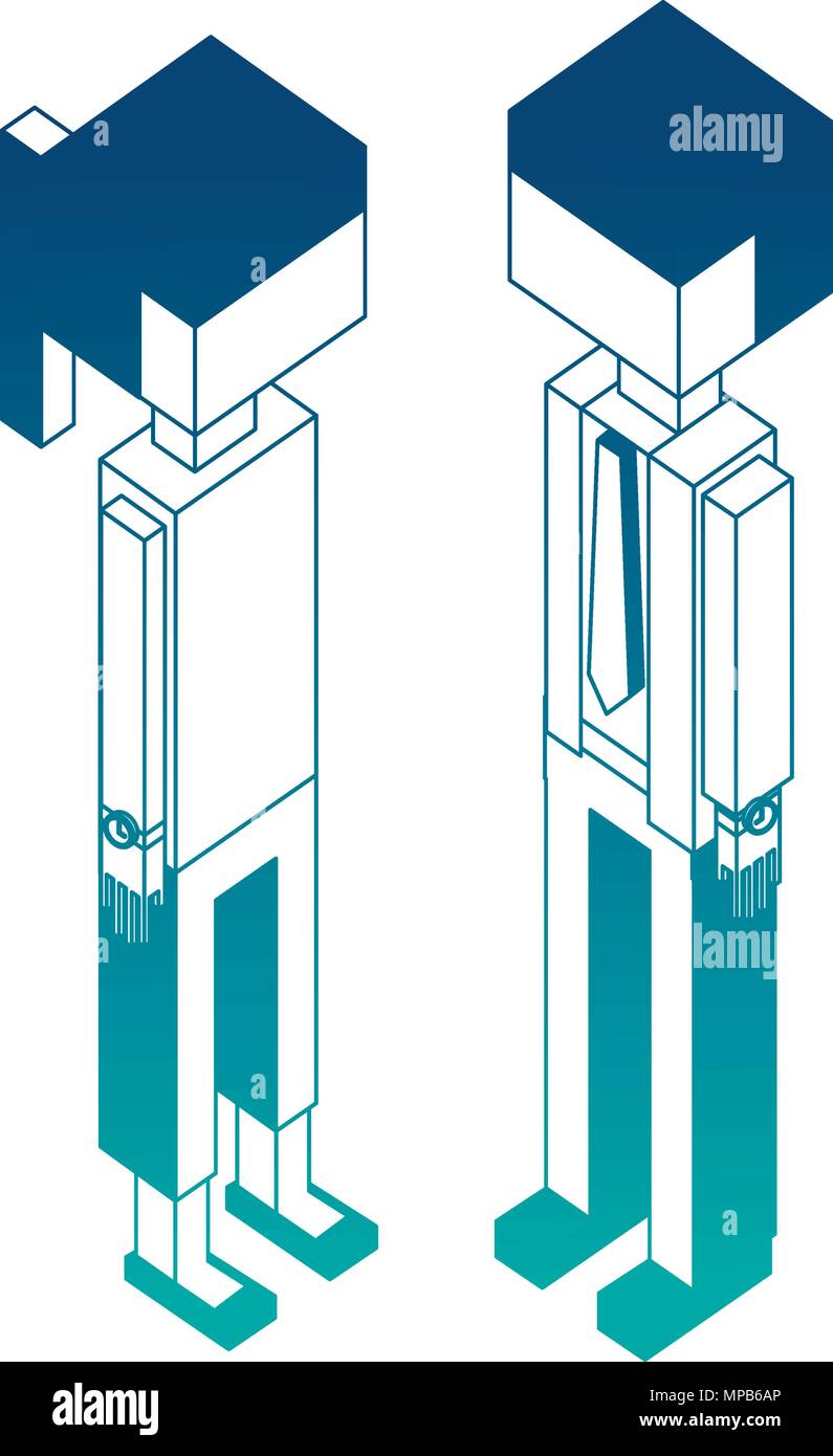 people standing characters cartoon isometric Stock Vector Image & Art ...