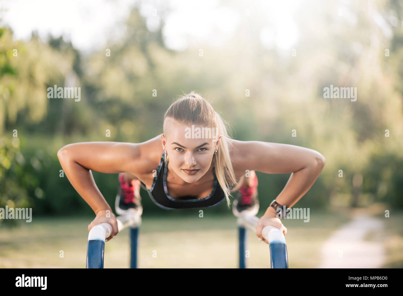 Outdoor Workout Exercise Stock Photo - Alamy