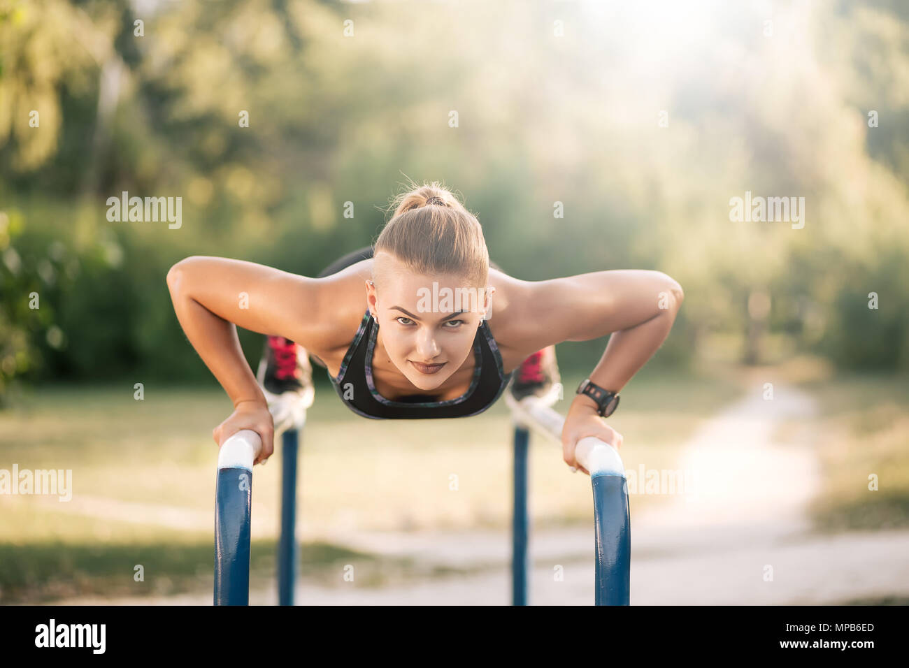 Outdoor Workout Exercise Stock Photo - Alamy
