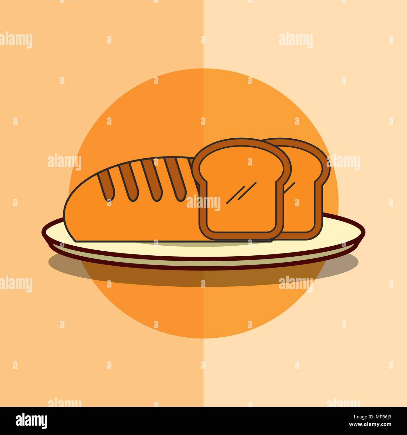 fresh bread bakery product in dish Stock Vector Image & Art - Alamy