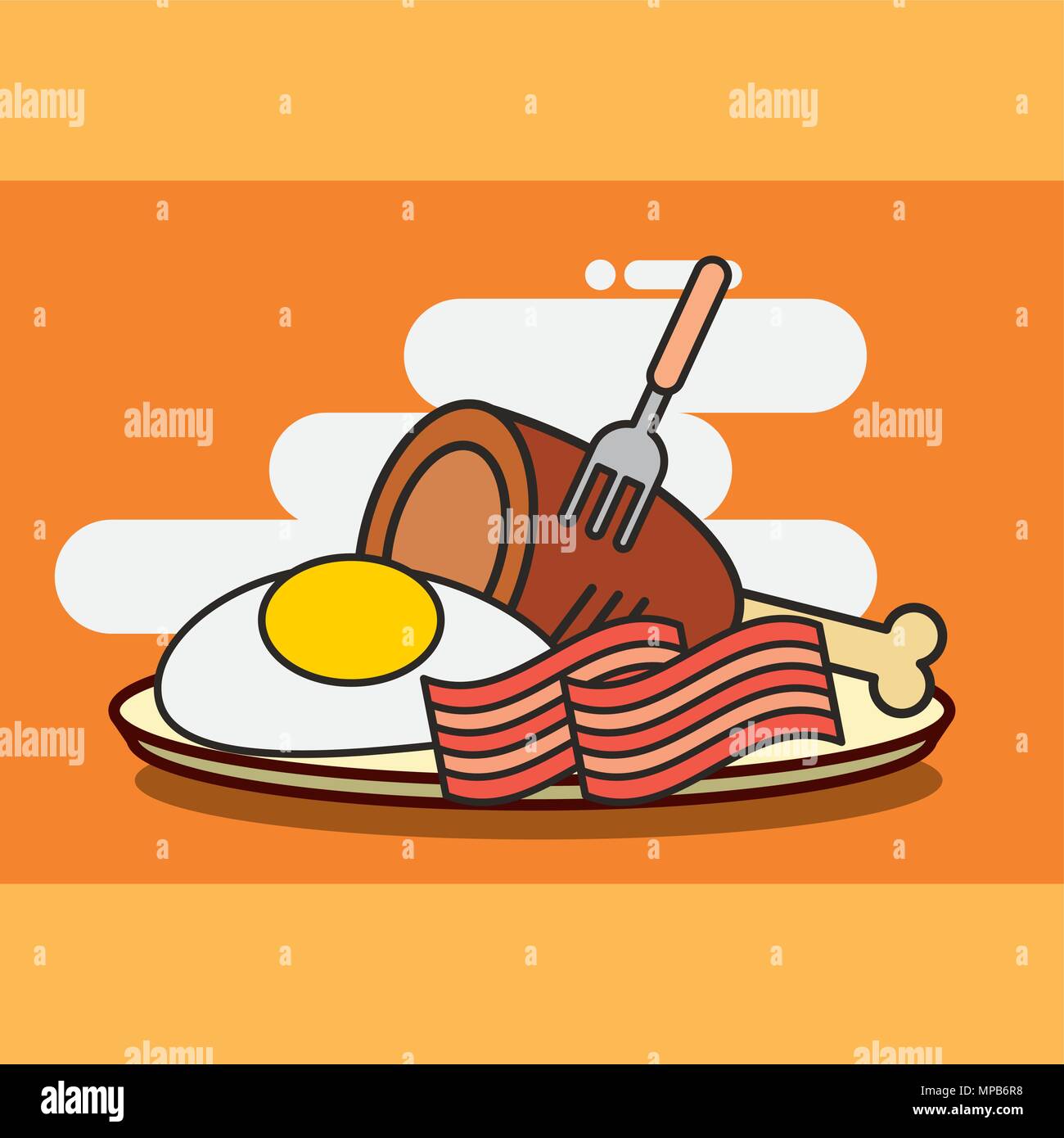 Egg Bacon Sausage Stock Vector Images Alamy