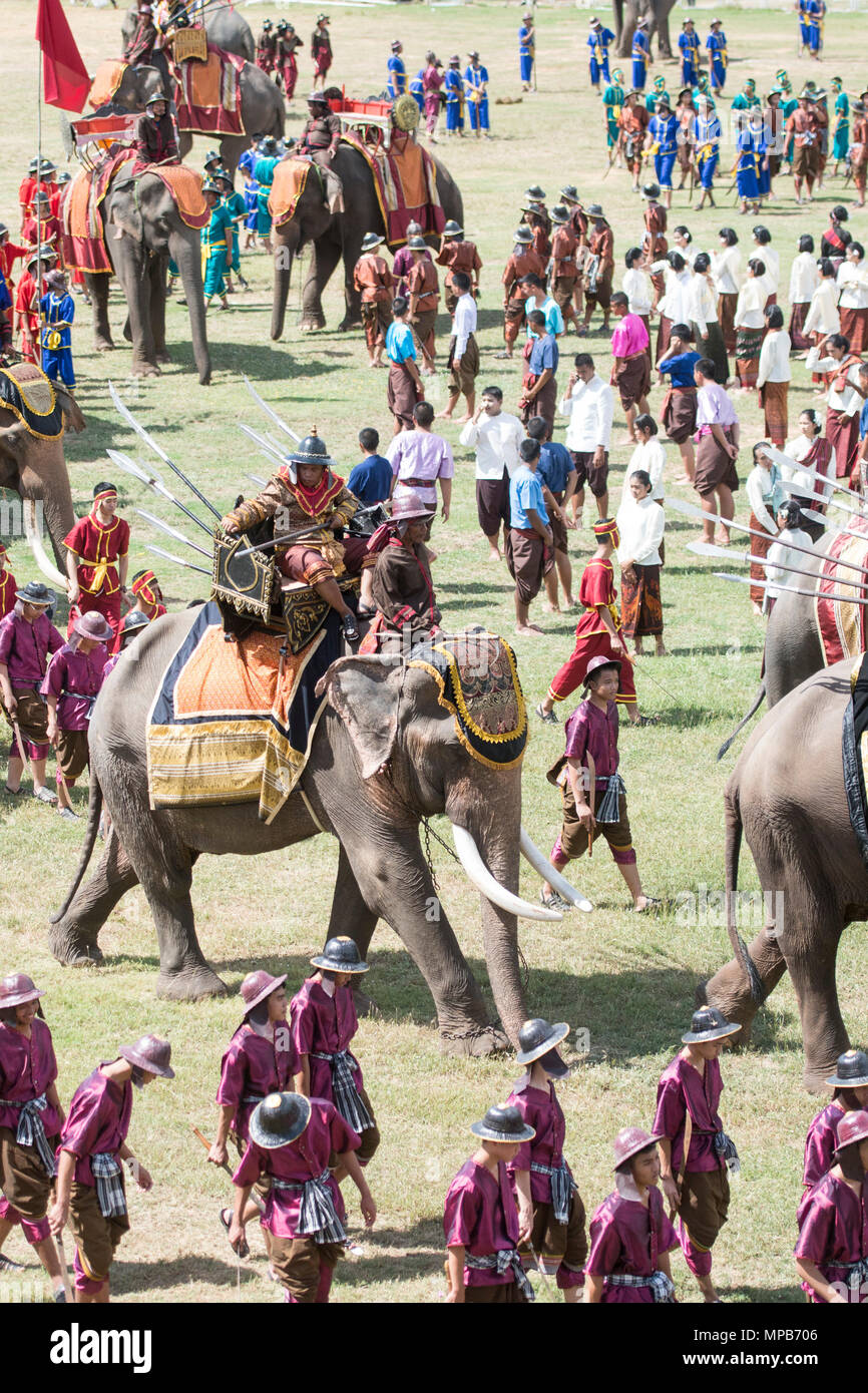 Elephants at the Elaphant Show in the Stadium at the traditional ...