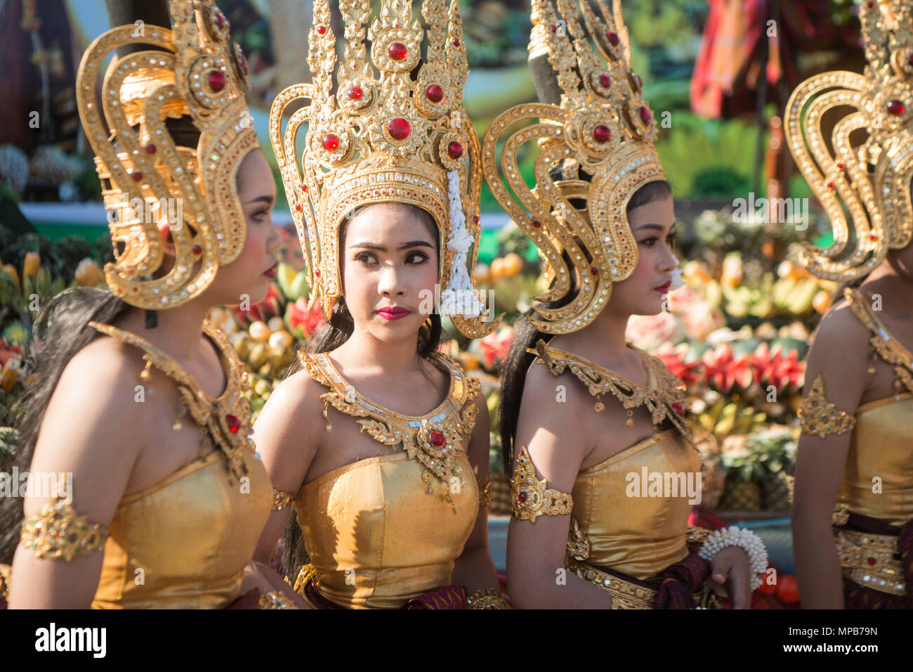 traditional thai Dance at the traditional Elephant Round Up Festival in ...